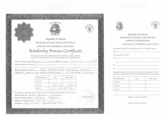 Kimberley Process Certificate | Ajediam